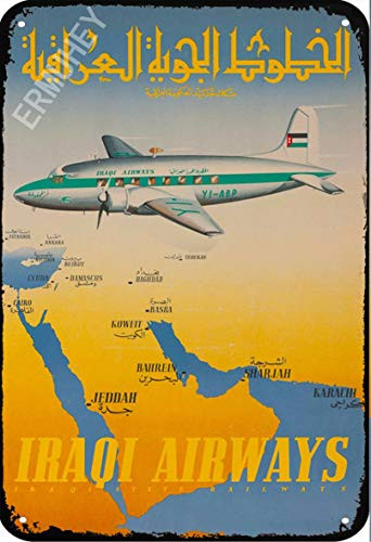 ERMUHEY The Funny Iraqi Airways Baghdad Iraq Airline Airplane Vintage ...