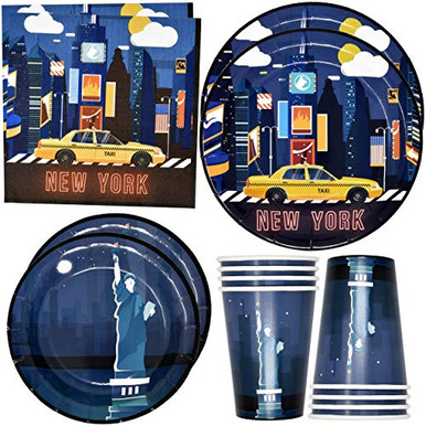 New York City NYC Party Supplies Tableware Set 24 9" Plates 24 7" Plate ...