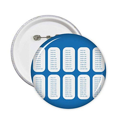 Multiplication Table Number Study Math Pins Badge Button Emblem ...