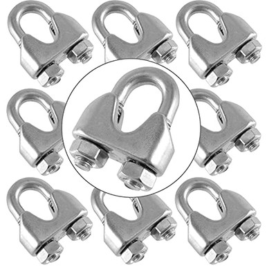 ZEONHAK 10 Pack 1/2 Inch Wire Rope Clamp Strong and Durable Wire Rope ...
