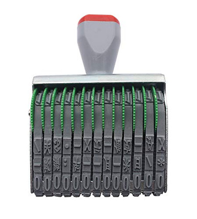 13 Digits Roll Stamp Personalised Number Stamp Symbol Roller Wheel ...