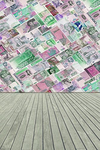 A.Monamour Banknote Money Dollar Wallpaper Mural Wooden Floor Studio ...