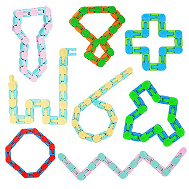 ZYDH 8 Pack 24 Links Wacky Tracks Snap and Click Fidget Toys Finger ...