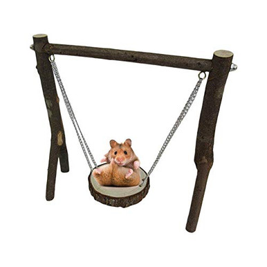 Wooden Hamster Swing Hanging Toy Small Pet Hammock Resting Platform ...