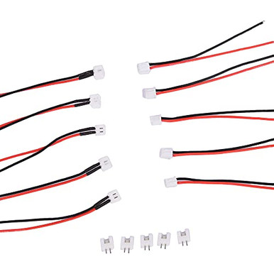 Rlfearl 5 Pairs Upgraded JST-XH 2.54mm 1S 2 Pin Balance Plug Lead Socket Adapter Male and Female ...