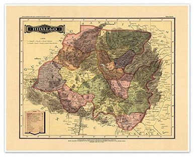 Antiguos Maps - Estado Libre y Soberano de Hidalgo Map from Atlas ...