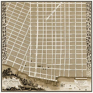 Antiguos Maps - Mobile Alabama map Circa 1824 - Measures 24 in x 24 in ...