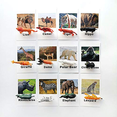 Montessori Animal Match - Miniature Forest Animal Toy Figurines with ...