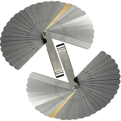 New 2 Pcs 32 Blades Stainless Steel Feeler Gauge Dual Marked Metric and Imperial Gap Measurement ...