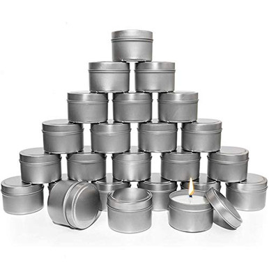 COYMOS 8 OZ Candle Tins for Making Candles 24 Piece Metal Candle ...