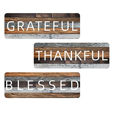 ORABRO Farmhouse Grateful Thankful Blessed Home Decor Sign Rustic ...