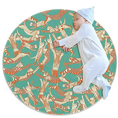 Soft Round Area Rug Anti-Slip Floor Circle Mats Diameter 31.5INCH ...