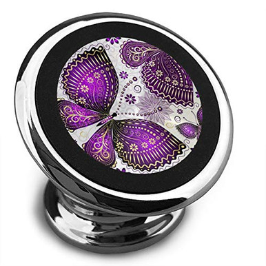 Magnetic Car Mount Spring Butterflies Flowers 360 Rotation Car Phone ...
