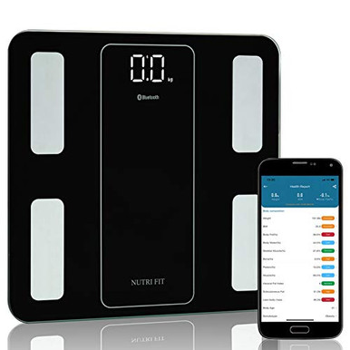 NUTRI FIT Body Fat Scale Bluetooth Digital Smart Bathroom Weight Scale ...