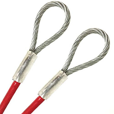 PSI 1/4" Vinyl Coated Cable with Loops 7x19 Braid 3/16" Core Galvanized ...