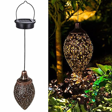 JJGS Solar Hanging Lights LED Solar Lanterns Outdoor Waterproof Solar ...