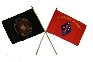12''x18'' Wholesale Combo Marine Black and 1st USMC Marine Division ...