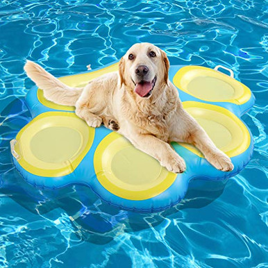 Paw Dog Pool Float Inflatable Raft Large Ride-ons with Handle for Pets ...