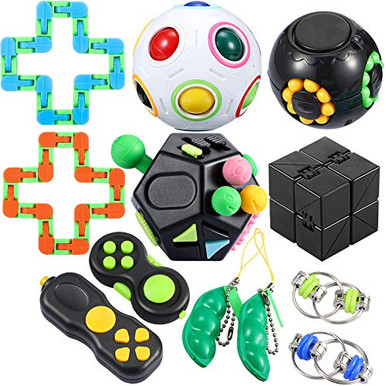 12 Pieces Sensory Fidget Toys Set Relieves Stress and Anxiety Fidget ...