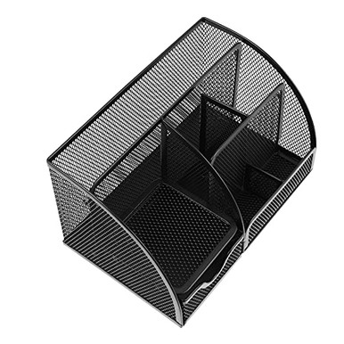 TOYANDONA Black Mesh Desk Organizer Office Supplies Compartments ...