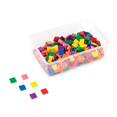 hand2mind Plastic Square with 7 Color Tiles, Math Counters for Kids ...