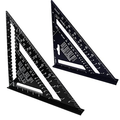 ASNOMY 7 Inch and 12 Inch Triangle Ruler, Black Triangle Ruler Square ...