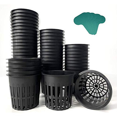 INRLKIT 50 Packs 4 Inch Garden Net Cups, Slotted Mesh Net Pots, Heavy ...