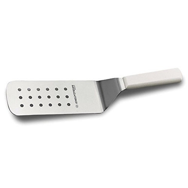 Basics P94857 8" x 3" White Perforated Cake Turner with Polypropylene ...