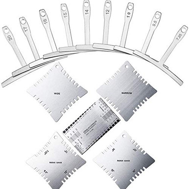 Guitar Fingerboard Fretboard Measuring Tool Set with 4 Notched Radius ...