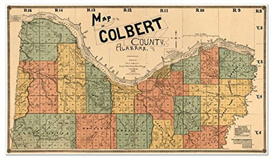Antiguos Maps - Map of Colbert County, Alabama Circa 1896 - Measures 24 ...