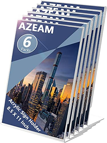 Acrylic Sign Holder 8.5 X 11,Clear Plastic Sign Holder Stand for Paper ...