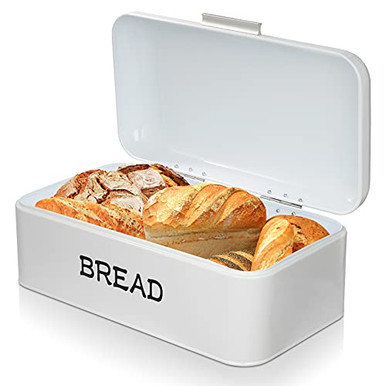 Olebes Bread Box, Metal Bread Box For Kitchen Countertop Dry Food ...