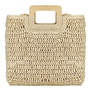 Women's Straw Tote Bag Handbags Beach Bag Exquisite Woven Fashion Large ...