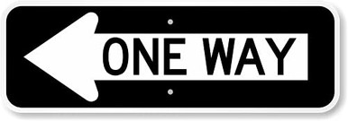 SmartSign 8 x 24 inch One Way MUTCD-Compliant Metal Sign with Left ...