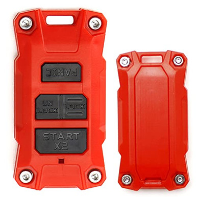 iJDMTOY Red Plastic Remote Key Fob Enclosure Shell w/Black Keypads ...