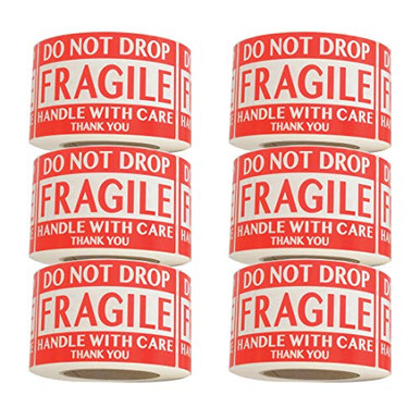 Fragile "Do Not Drop" Handle with Care "Thank You" Bright Red Warning ...
