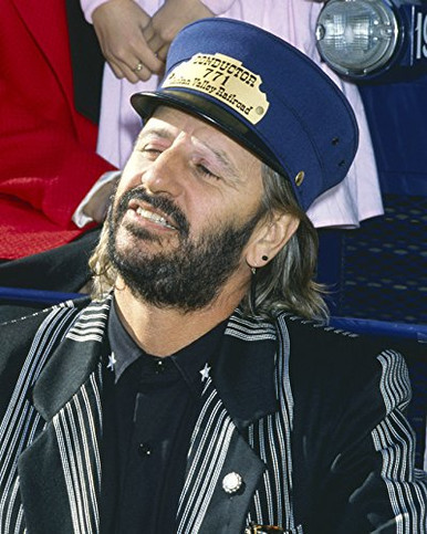 The Beatles Ringo Starr in Thomas the Tank Engine conductor hat 8x10 ...