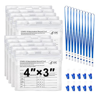 Vaccine Card Holder Protector Badge - 10 Pack Waterproof 4x3 for CDC ...