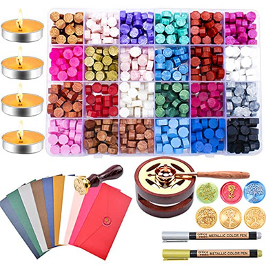 Wax Seal Stamp Kit, 645pcs Wax Seal Letter Kit with Wax Seal Beads Wax ...