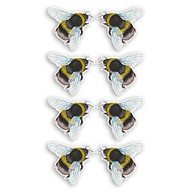 8 x Realistic Bumble Bee Stickers -Each Sticker Measures 1.25 inches ...