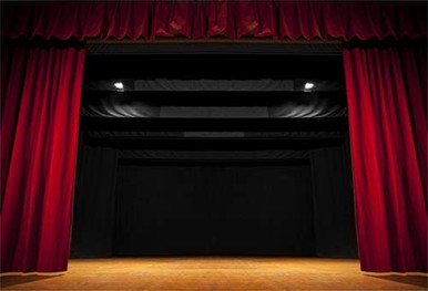 Laeacco Modern Red Curtain Stage Backdrop 7x5ft Vinyl Bright Red Stage ...