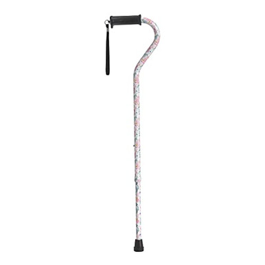 Drive Medical RTL10372FL Adjustable Height Offset Handle Cane with Gel ...