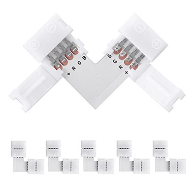 LED Connectors L-Shape 4-Pin LED Strip Connectors, 10mm Wide Right ...