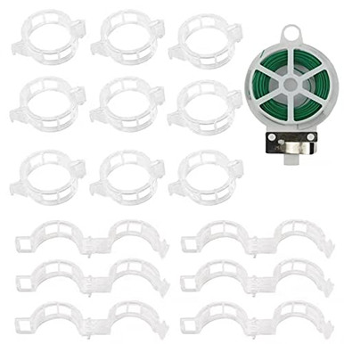 Hryxic 220PCS Plant Support Garden Clips with 10 Feet Garden Wire Ties ...
