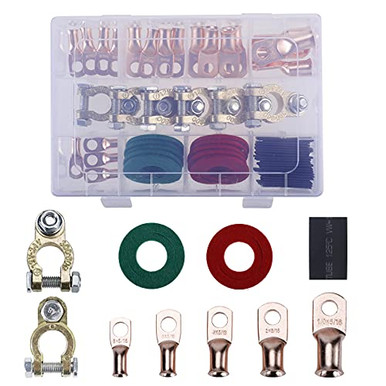 AuInn Battery Terminal Connectors Kit Copper Battery Terminals Negative ...