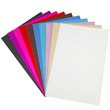 AIEX 250gms 10 Sheets A4 Glitter Craft Paper Mixed 10 Colors Glitter ...