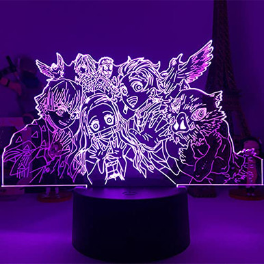 3D Night Lights for Girls Boys Demon Slayer Face Splice Acrylic Led ...
