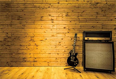 YEELE Music Studio Backdrop Guitar on Wooden Floor Photography ...