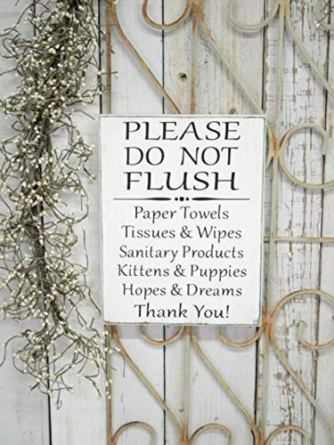 ~Please Do Not Flush Paper Towels Tissues and Wipes Sanitary Products ...