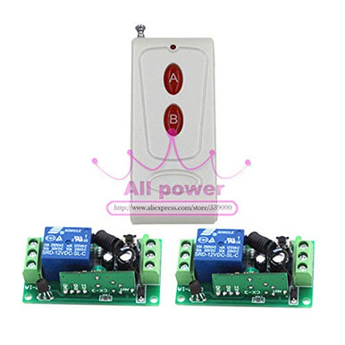 12V 1ch Wireless Remote Control Switch System 1 Transmitter and 2 ...